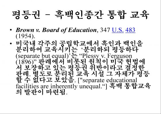 평등권 관련 추가 판례