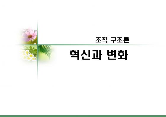 [조직 구조론] 혁신과 변화.ppt