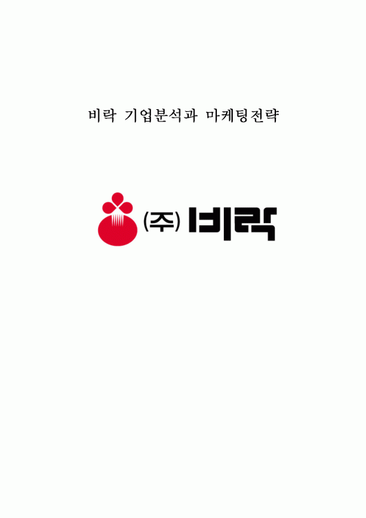 [비락 기업분석과 마케팅전략] 비락 기업 경영분석과 비락 마케팅 SWOT,STP,4P전략 분석 레포트