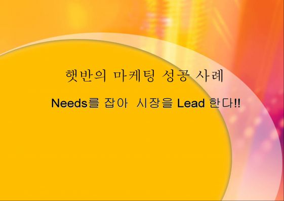[마케팅]햇반의 성공사례