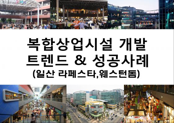 복합상업시설 개발 트렌드 & 성공사례 (일산 라페스타,웨스턴돔)