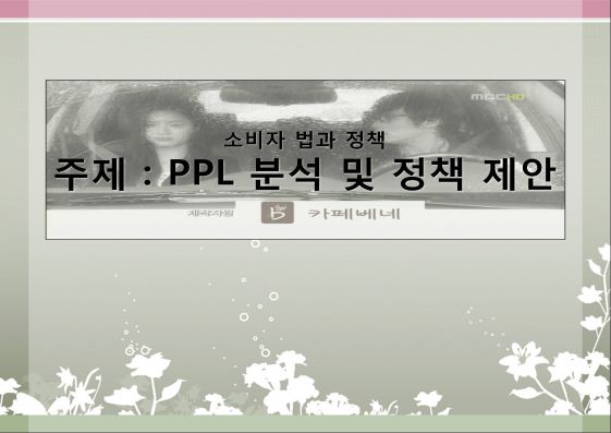 소비자 법과 정책 - PPL 분석 및 정책 제안 (PPL 현황 분석, PPL 성과와 전망, PPL 문제점).pptx