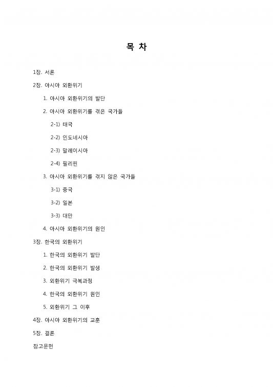 IMF 외환위기의 원인, 전개과정 및 교훈