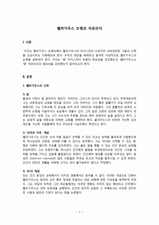 펠라기우스 논쟁과 자유의지,펠라기우스의 신학