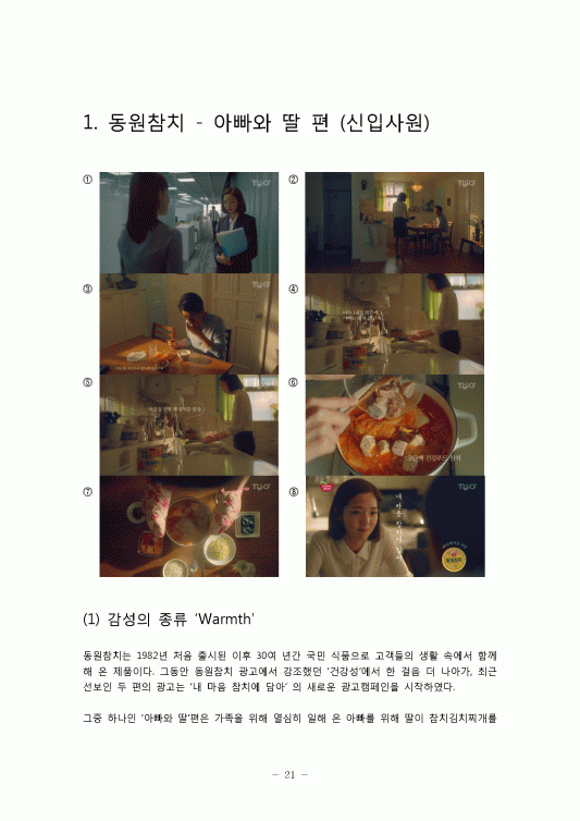 광고론 과제  광고비평 광고분석 - 감성광고 (동원참치, KB국민카드, 이누스 비데 올림, 대한항공, 캐논 EOS 100D)