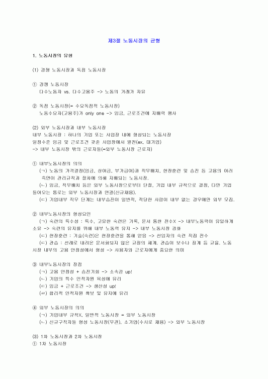 [노동시장론] 노동시장의 균형