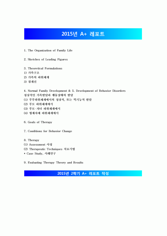 [가족치료] 구조적 가족치료 (Structural Family Therapy) - 가족치료 이론 개념, 치료 방법 및 적용사례
