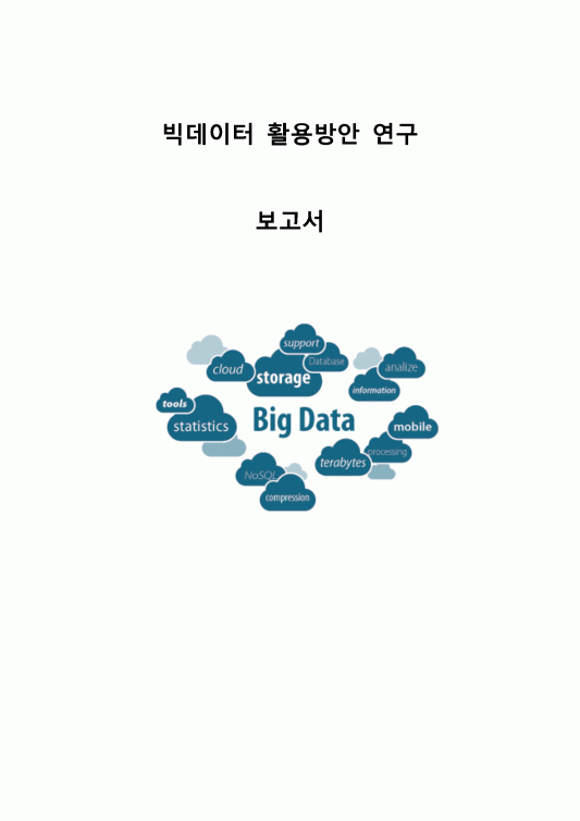 빅데이터(BIGDATA)의 정의와 특성분석과 빅데이터 활용방안연구 및 견해정리 레포트