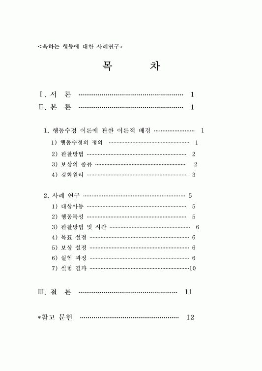 욕하는행동에사례연구(아동관찰, 아동행동, 아동행동수정, 아관행, 욕하는아이)