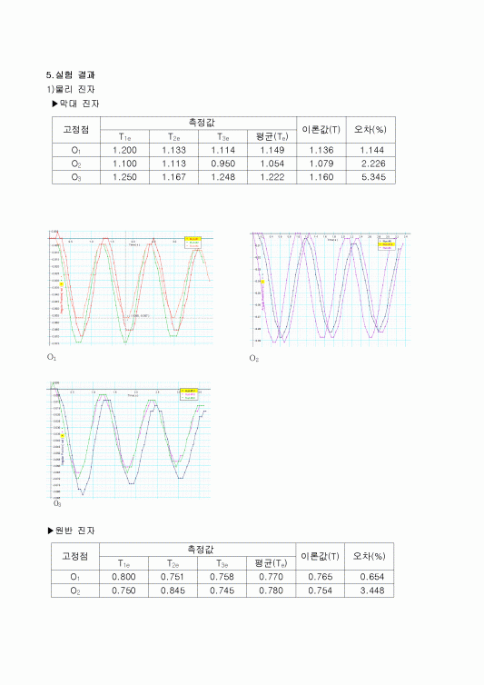 5.진자의 운동 (결과)
