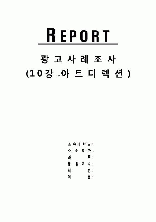 광고와 멀티미디어(광고사례조사) 자료