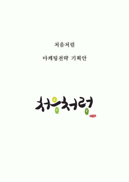 처음처럼 브랜드분석과 SWOT분석 및 처음처럼 현 마케팅전략 분석과 문제점분석, 처음처럼 새로운 마케팅전략 제안