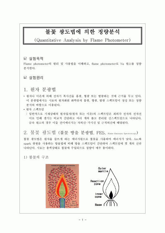 불꽃광도법 (예비보고서)
