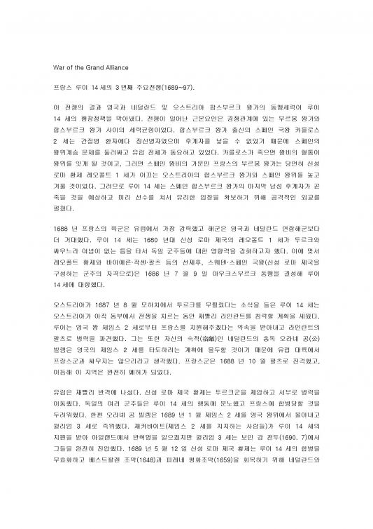 대동맹 전쟁 [War of the Grand Alliance]