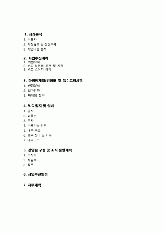 영어문화카페 VC 사업계획서