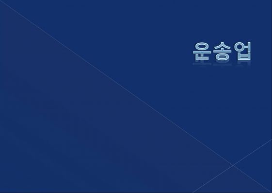 운송업 레포트 자료