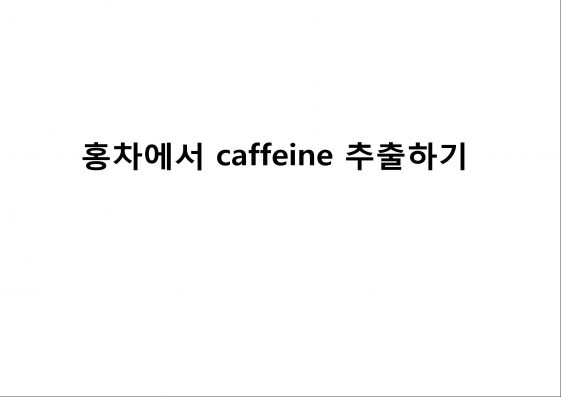 홍차 카페인 추출ppt