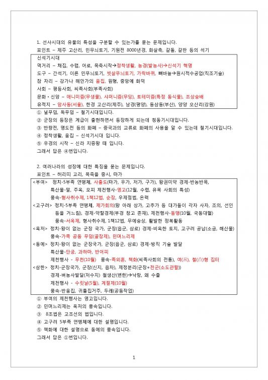 제29회 한국사 능력검정시험 고급 해설 및 정답