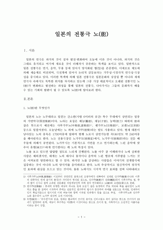 일본의 전통극 노(能)