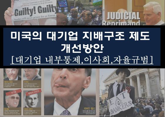 미국의 대기업 지배구조 제도 개선방안[대기업 내부통제 및 이사회,자율규범]