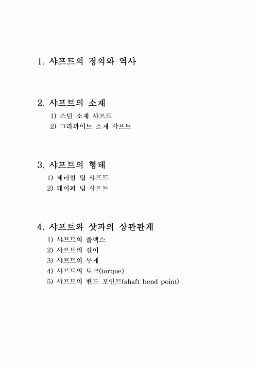 골프 샤프트 모든것