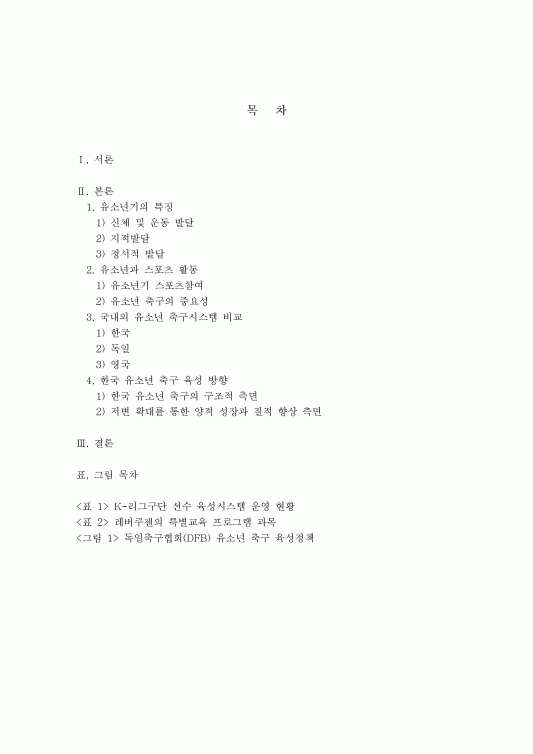 국내외 유소년 축구시스템 비교를 통한 유소년 축구 육성방안