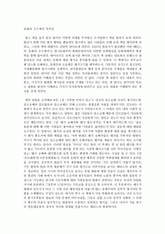 문화의 수수께끼 독후감