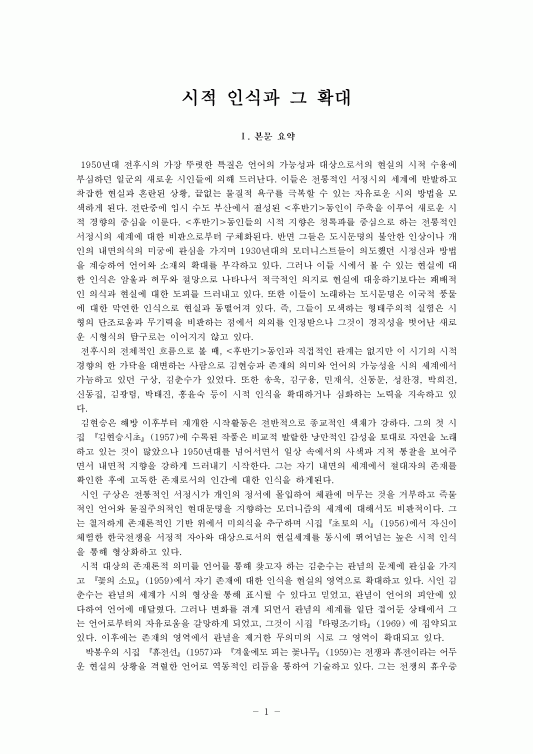 시적 인식과 그 확대