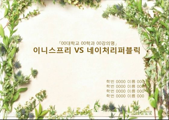 국내 자연주의 로드샵 이니스프리 vs 네이처리퍼블릭의 STP전략을 TV광고 중심으로 비교 분석.