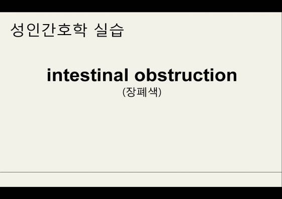 장폐색 케이스스터디 간호진단