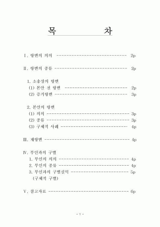 항변과 부인 레포트 자료