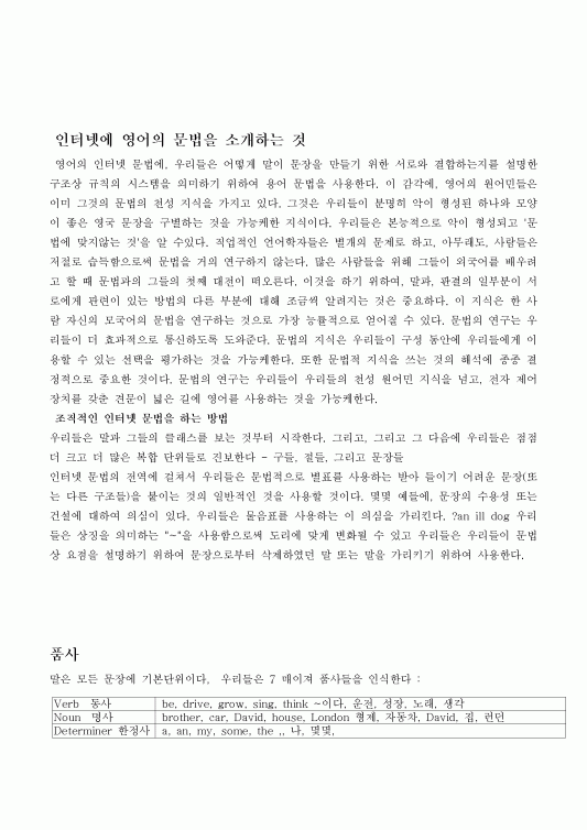 [현대영어학]internet grammer of English