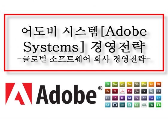어도비 시스템[Adobe Systems] 경영전략-글로벌 소프트웨어 회사 경영전략