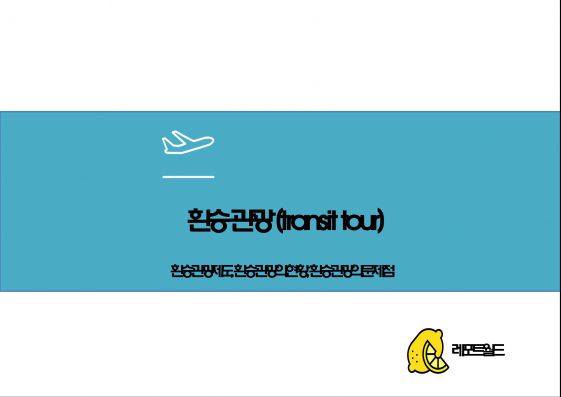 항공물류론 - 환승 관광 ( transit tour ) ( 환승관광제도, 환승관광의 현황, 환승관광의 문제점 )