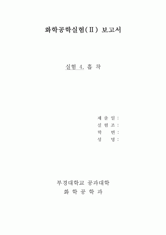 흡 착 레포트 자료