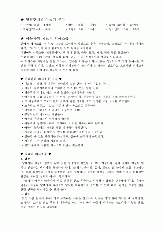 아동과의 의사소통 지침
