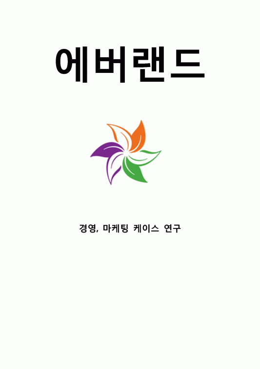 EVERLAND 에버랜드 기업분석/ 에버랜드 마케팅 SWOT,STP,4P전략 분석/ 에버랜드 주요 경영전략연구 및 나의의견