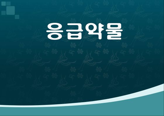 12가지 응급약물 소개하는 파워포인트