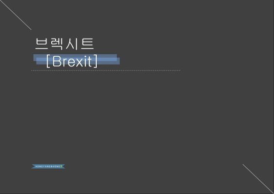 브렉시트의 찬성과반대입장