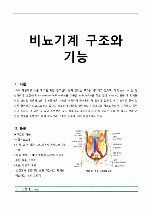 비뇨기계구조와기능, 비뇨기계구조, 비뇨기계기능, 신장, 요관, 방광, 요도와요도구, 노화와배뇨기능,