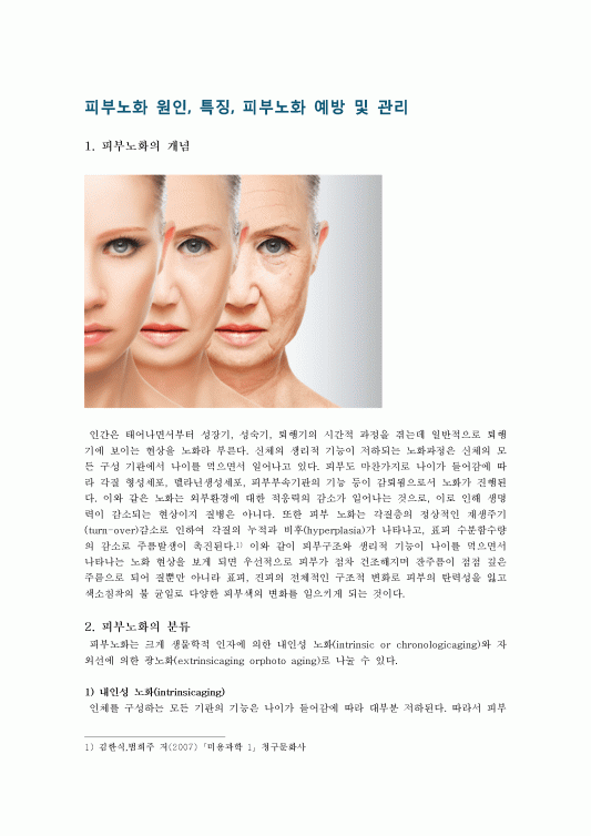 [피부노화] 피부노화 원인, 특징, 피부노화 예방 및 관리 - 피부노화 원인, 예방, 관리 방법