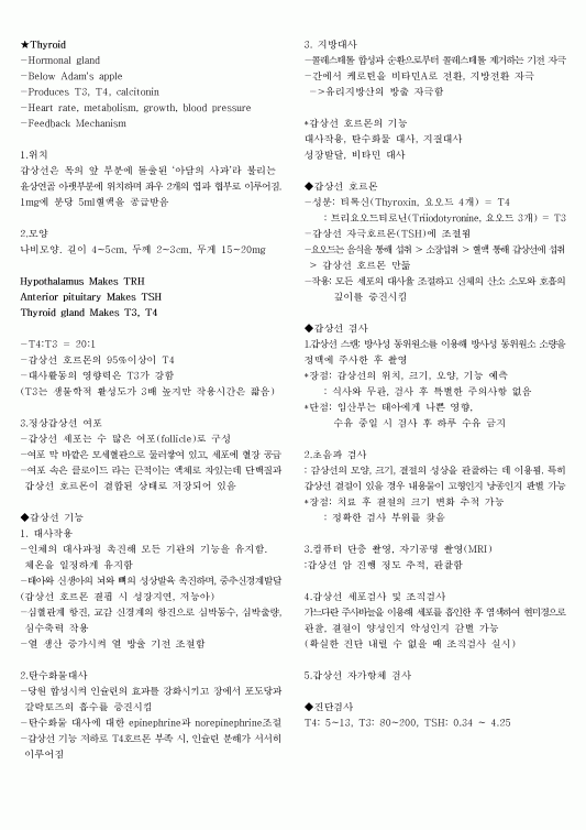 갑상선 시험정리