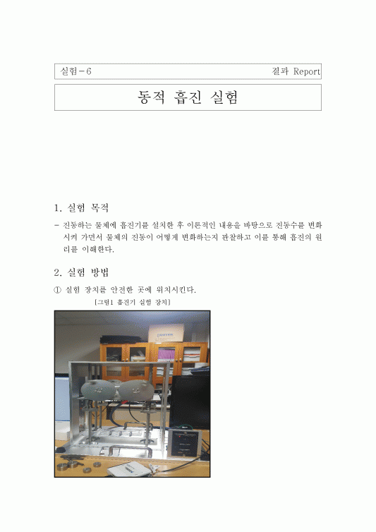 동적 흡진 실험 보고서
