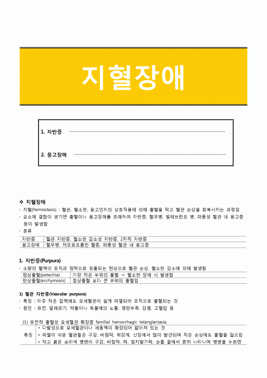지혈장애 레포트 자료