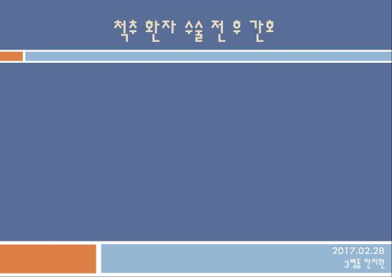 척추 환자 수술 전후 간호