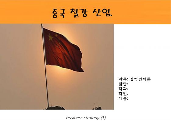중국철강산업 ppt