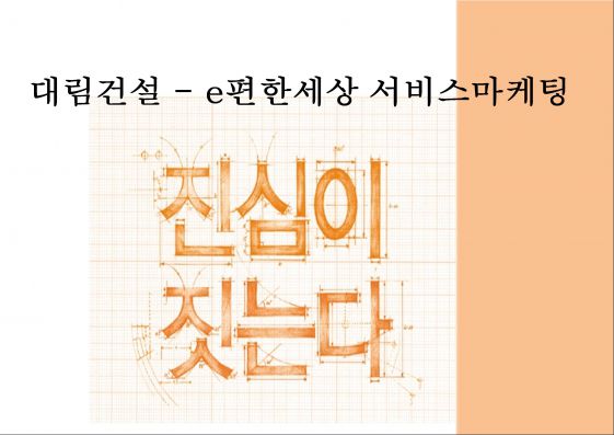 대림건설 - e편한세상 서비스마케팅