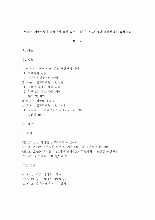 역세권 개발 레포트 자료
