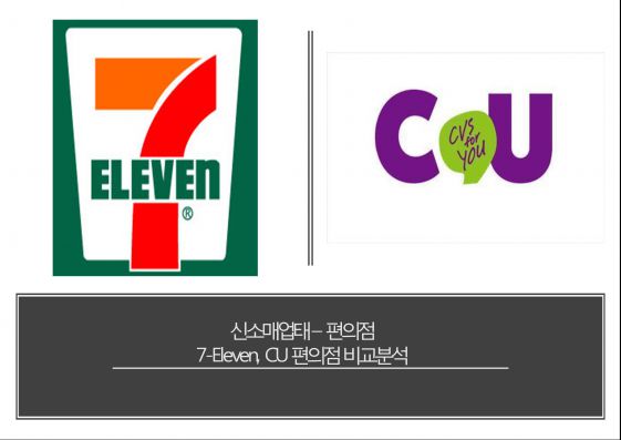 신업태, 편의점 CU 7-ELEVEN 세븐일레븐 비교, 경영이념, 4P, SWOT, STP, 문제점, 해결방안