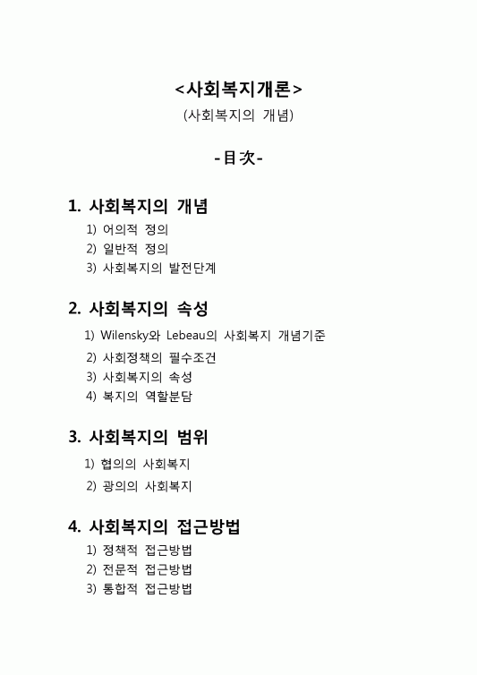 사회복지의 개념의 변화